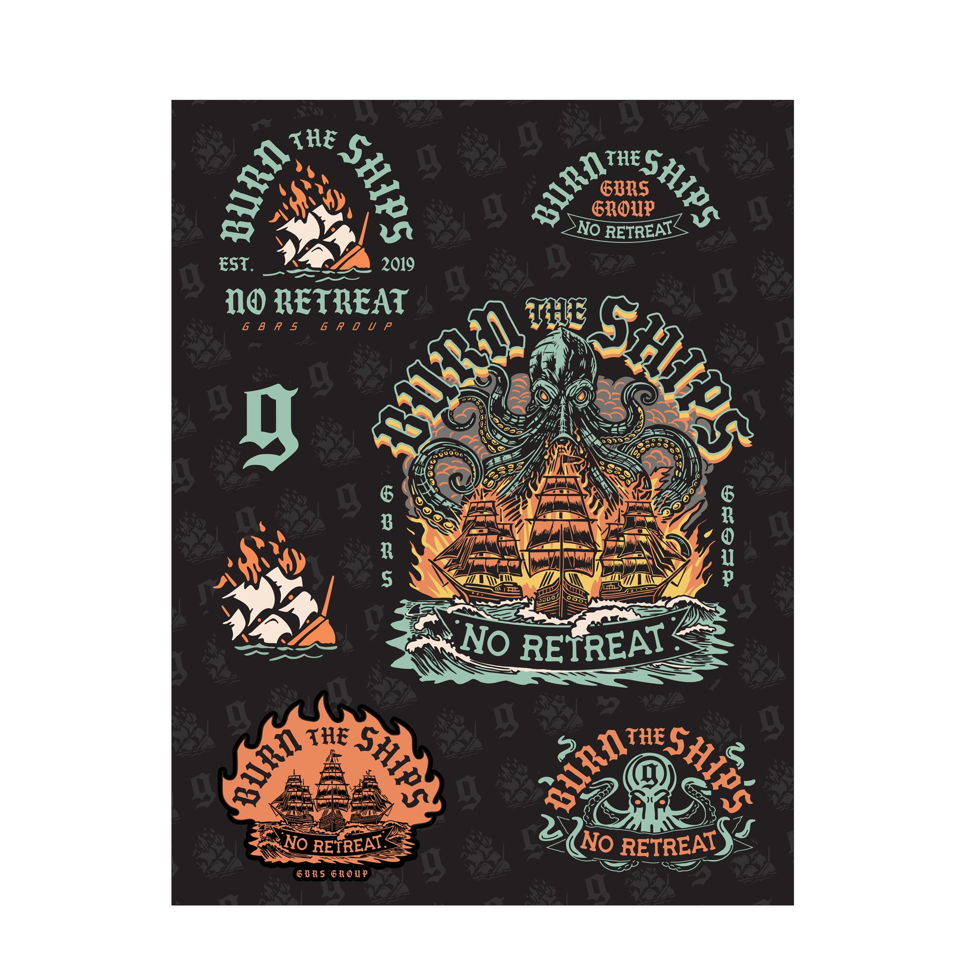 GBRS Group Burn The Ships Sticker Sheet – GBRS Group Gear