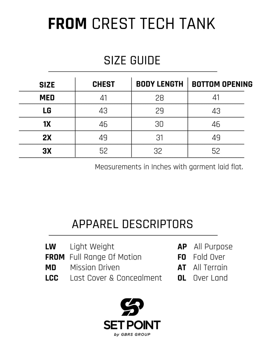 SIZE CHARTS – GBRS Group Gear