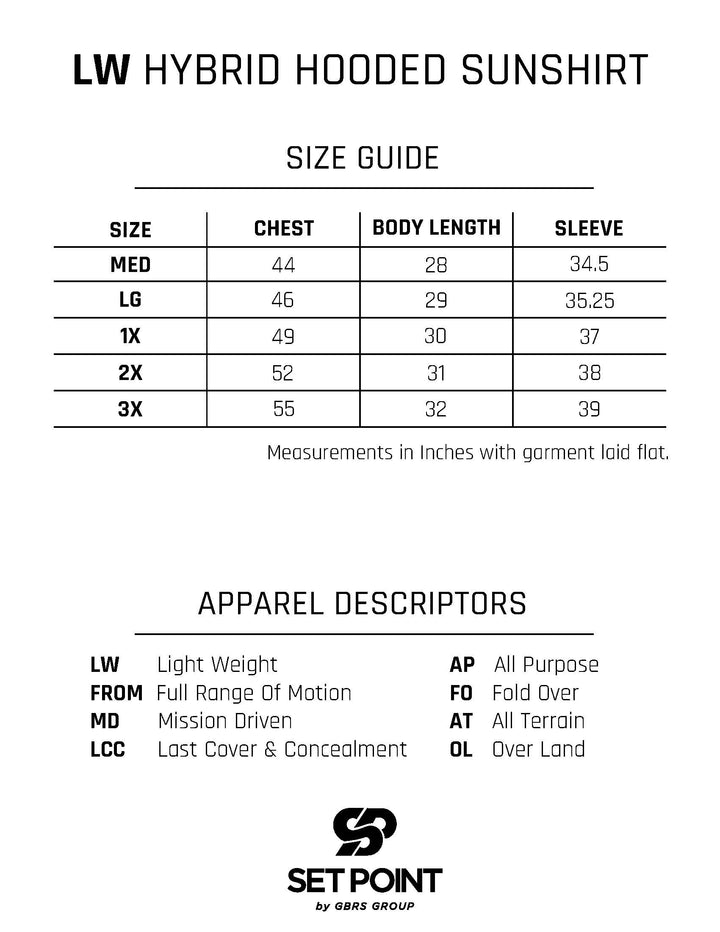 SIZE CHARTS – GBRS Group Gear